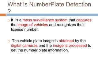 Number plate detection | PPTX