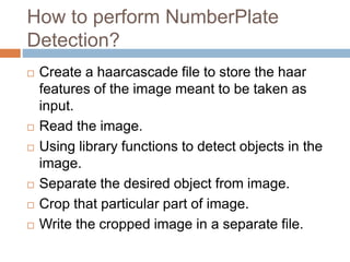 Number plate detection | PPTX
