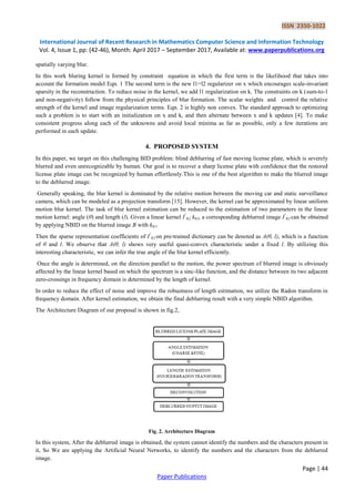NUMBER PLATE IMAGE DETECTION FOR FAST MOTION VEHICLES USING BLUR KERNEL ...