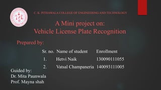 Number plate recogition | PPTX