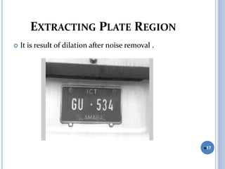 Number plate recognition system using matlab. | PPTX