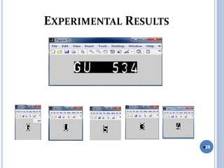 Number plate recognition system using matlab. | PPTX