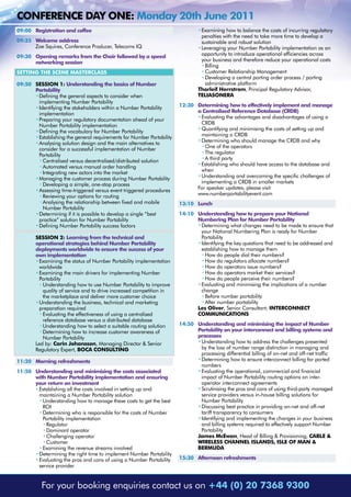 Number portability conference brochure | PDF