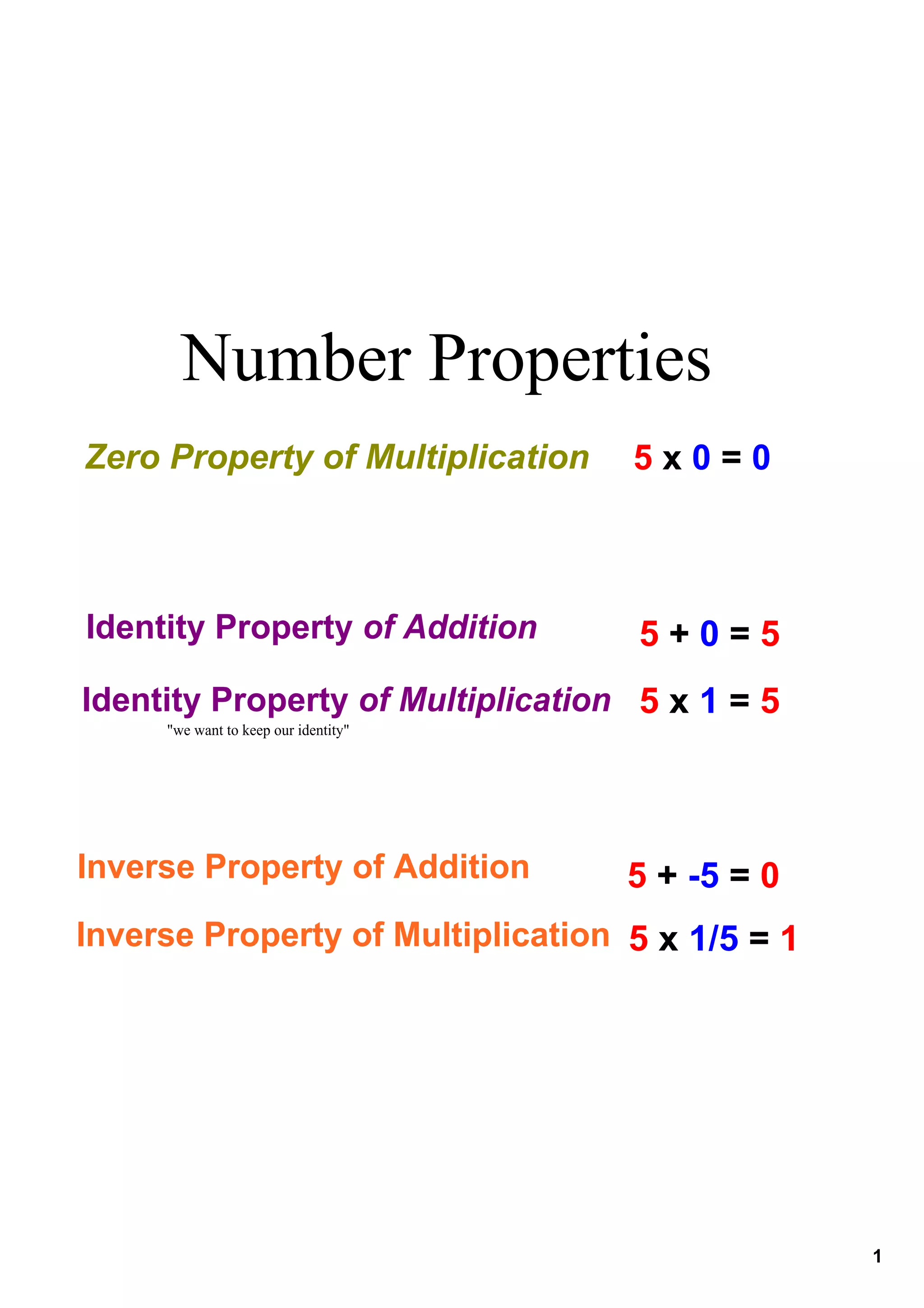Number Properties | Pdf