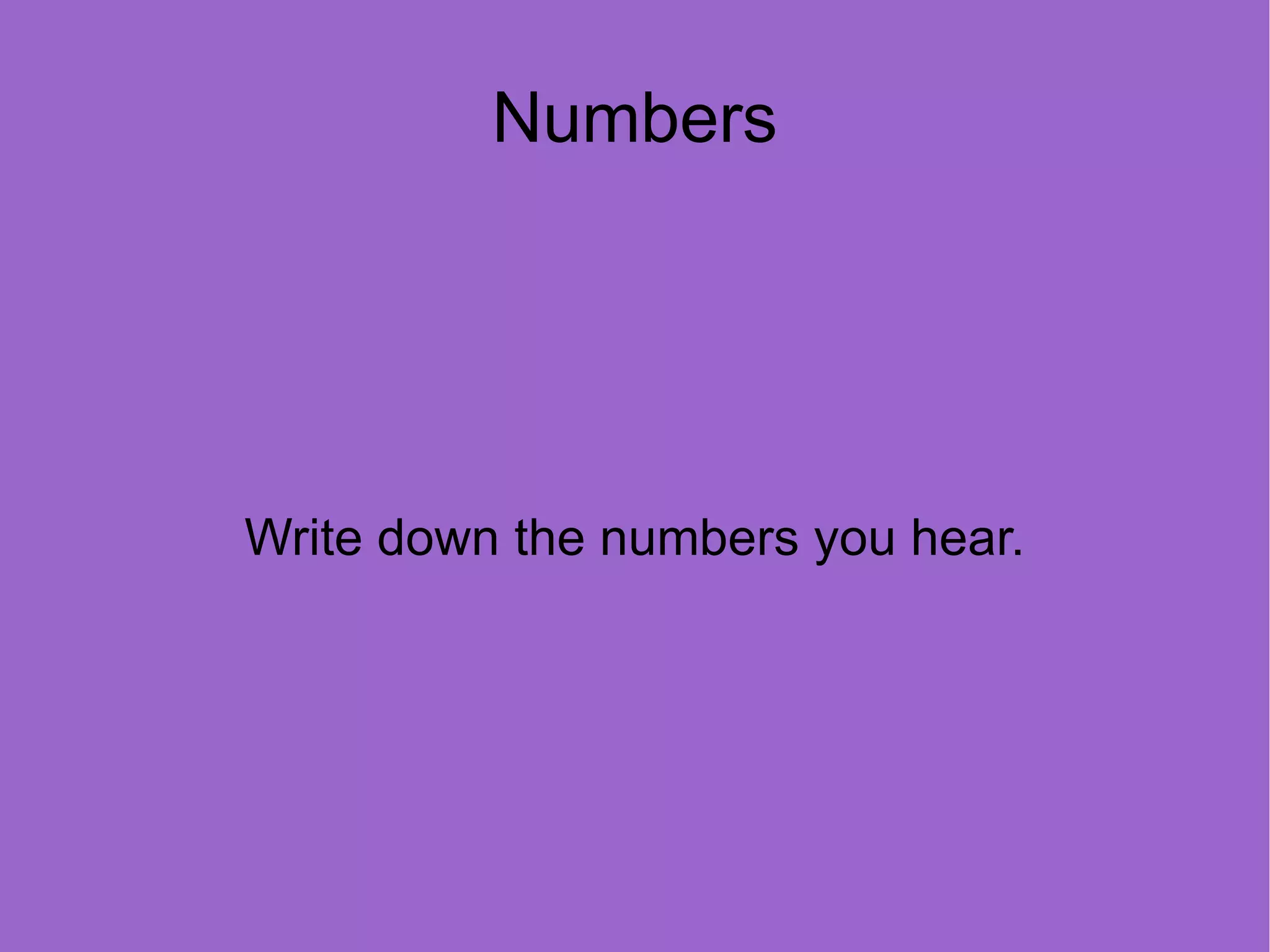 Numbers | ODP