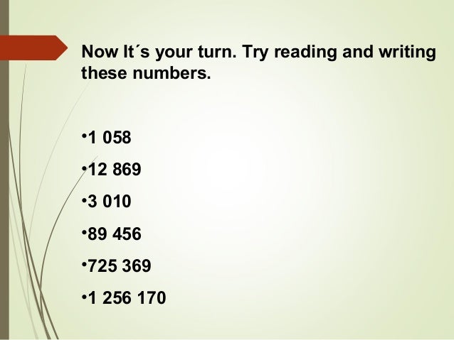 Reading Numbers