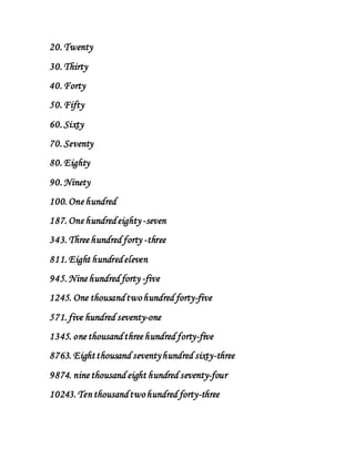 Numbers | PDF