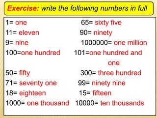 Numbers | PPT