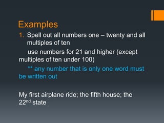 Hard & Fast Rules for Using Numbers | PPTX