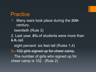 Hard & Fast Rules for Using Numbers | PPTX