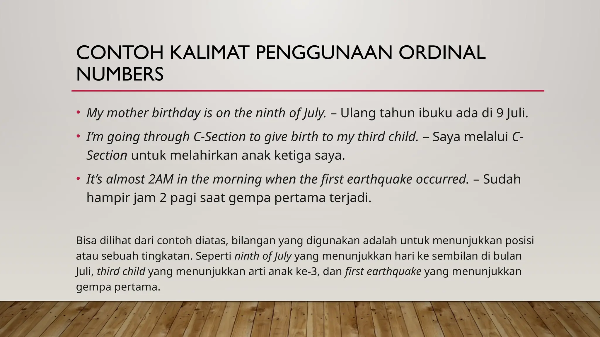 presentasi numbers (cardinal dan ordinal numbers) dalam bahasa inggris ...
