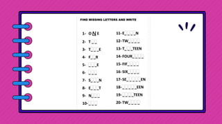 Numbers - Basic 1 - Exercises - Sunday - 2nd group.pdf