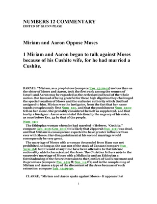 Numbers 12 commentary | PDF