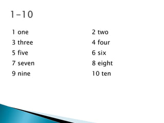 Numbers | PPT