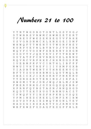 Numbers 21 to 100 | PDF