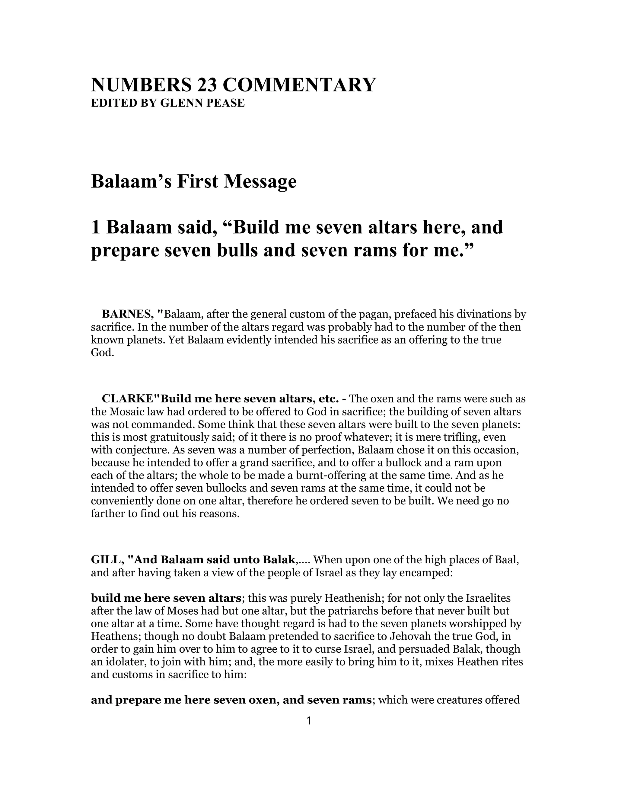 Numbers 23 Commentary PDF Numbers 23 Commentary PDF