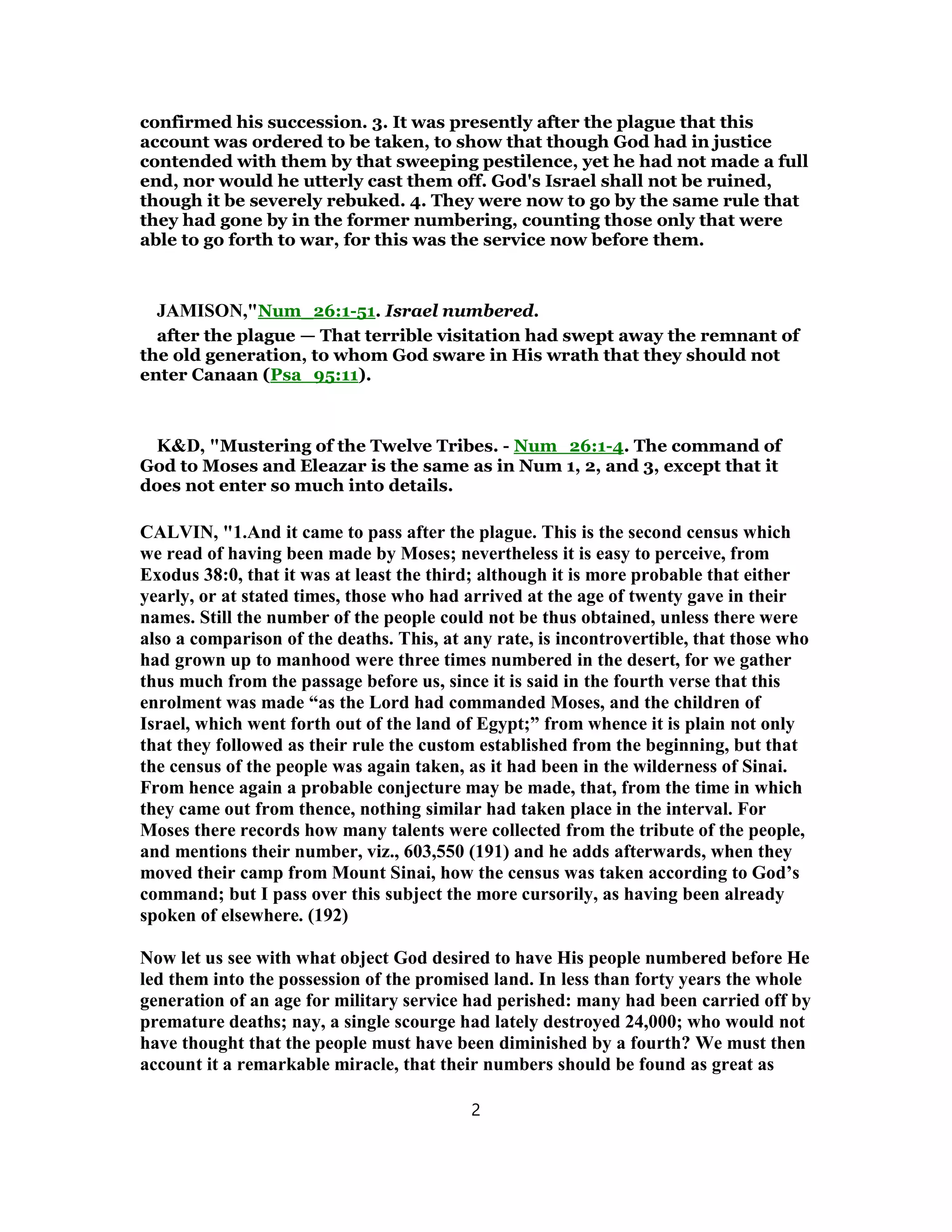 Numbers 26 commentary | PDF