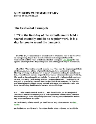 Numbers 29 commentary | PDF