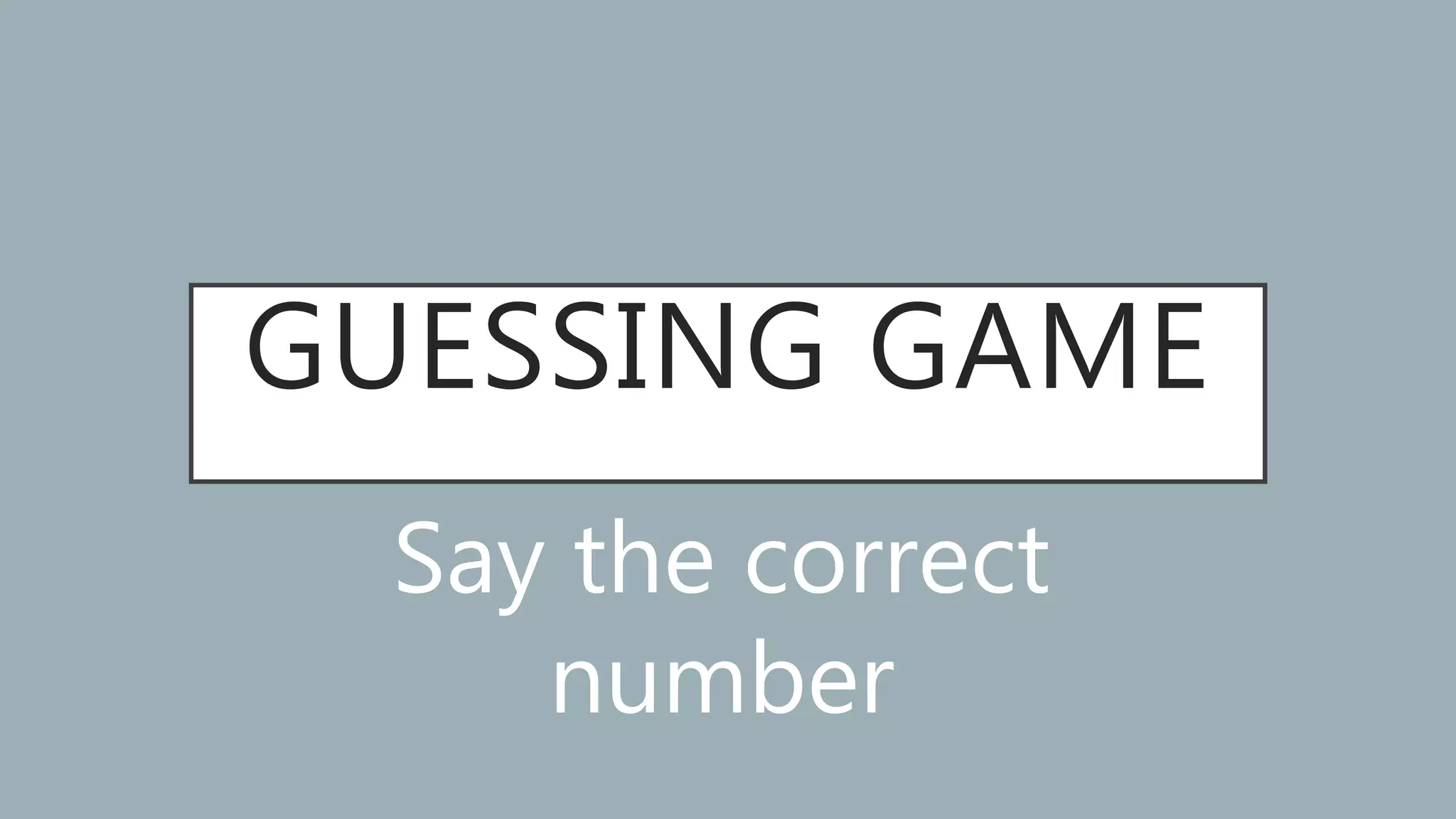 Numbers 3 guessing game | PPT