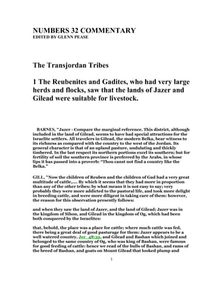 Numbers 32 commentary | PDF