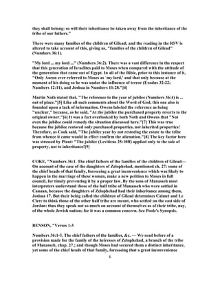 Numbers 36 commentary | PDF