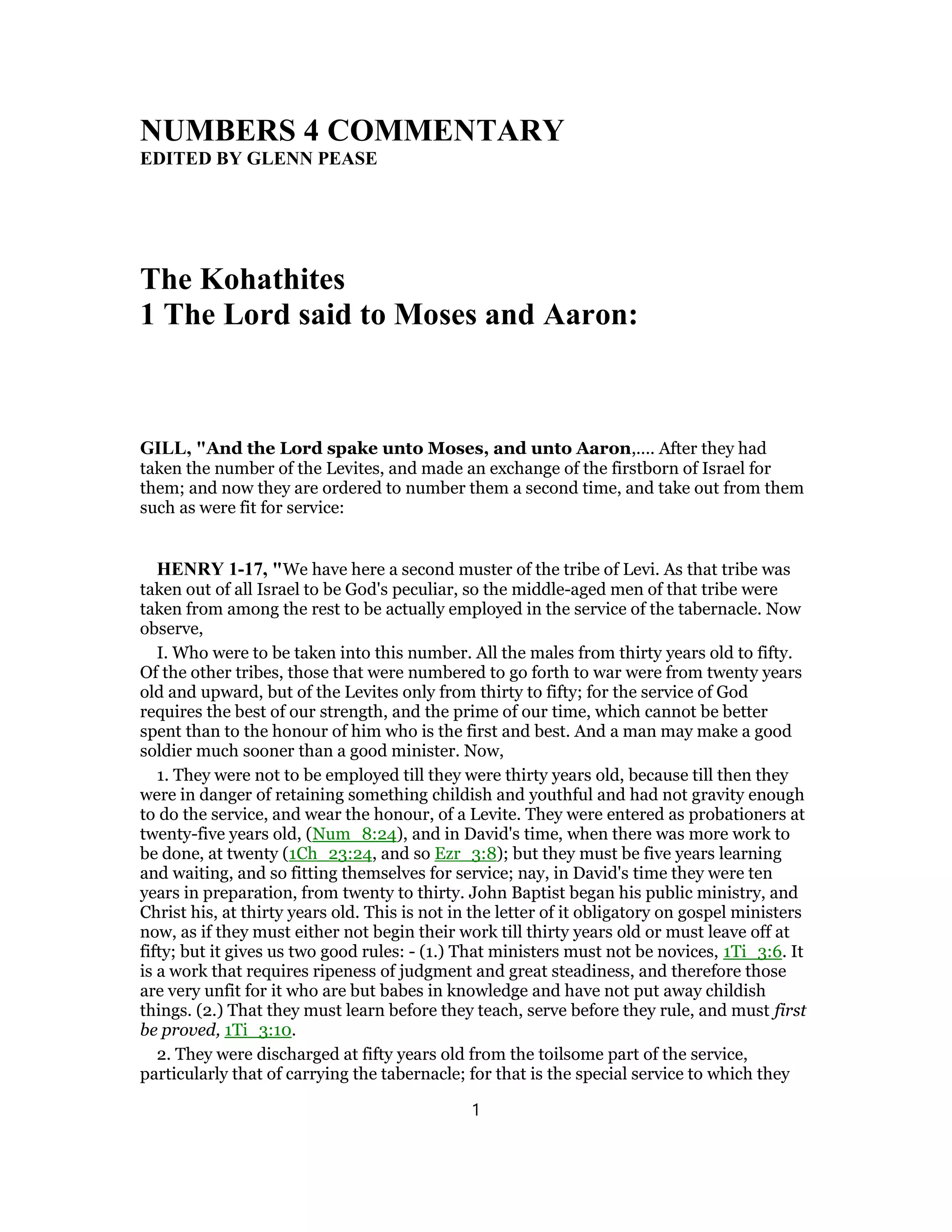 Numbers 4 commentary | PDF