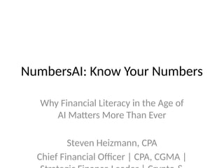 NumbersAI - Know Your Numbers - Pitch Deck | PPTX