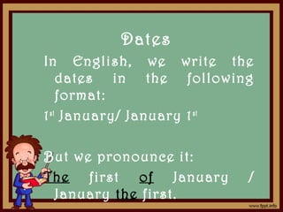 Numbers and dates | PPT