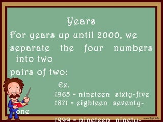 Numbers and dates | PPT