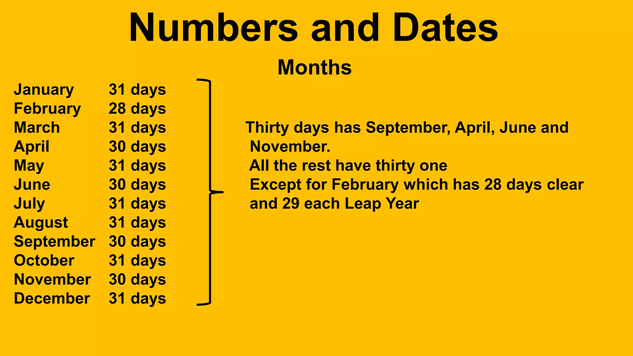 Numbers and dates | PPTX