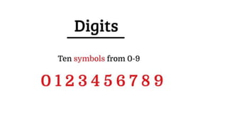 DIFFERENCE AMONG NUMBERS, NUMERALS AND DIGITS.pptx