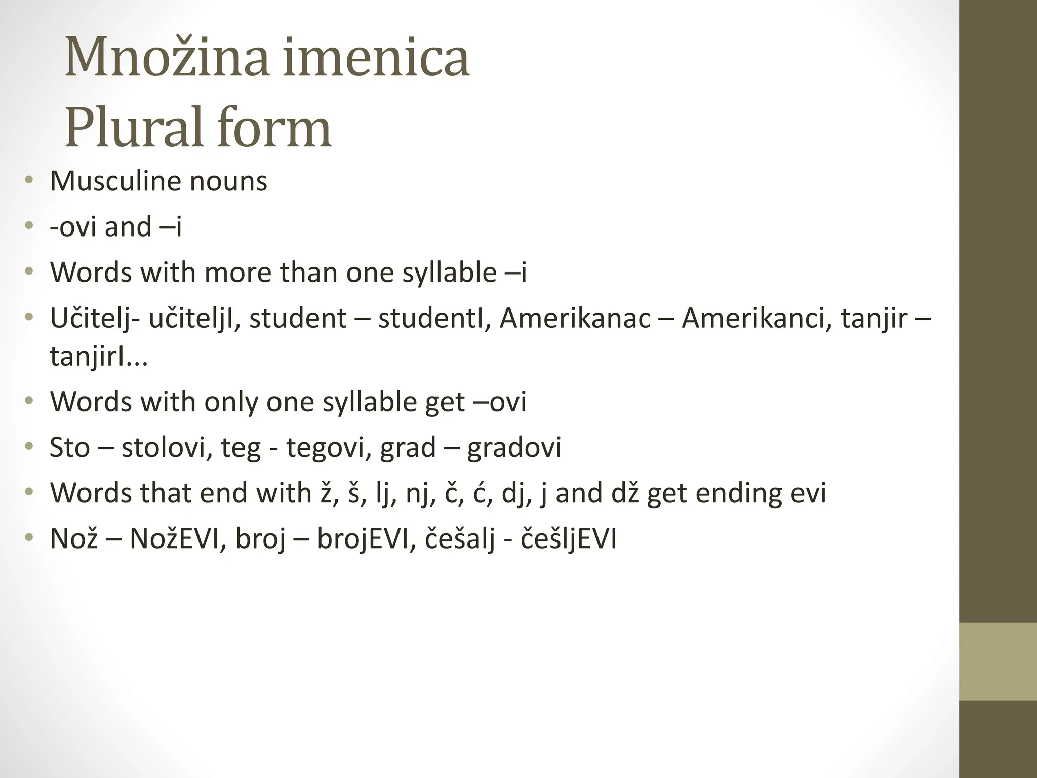 Numbers and plural in the Serbian Language | PPT