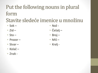 Numbers and plural in the Serbian Language | PPT