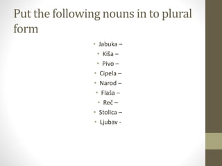 Numbers and plural in the Serbian Language | PPT