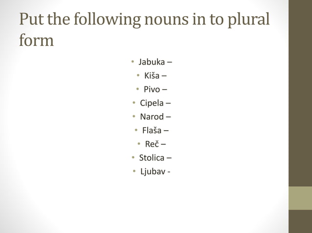 Numbers and plural in the Serbian Language | PPT