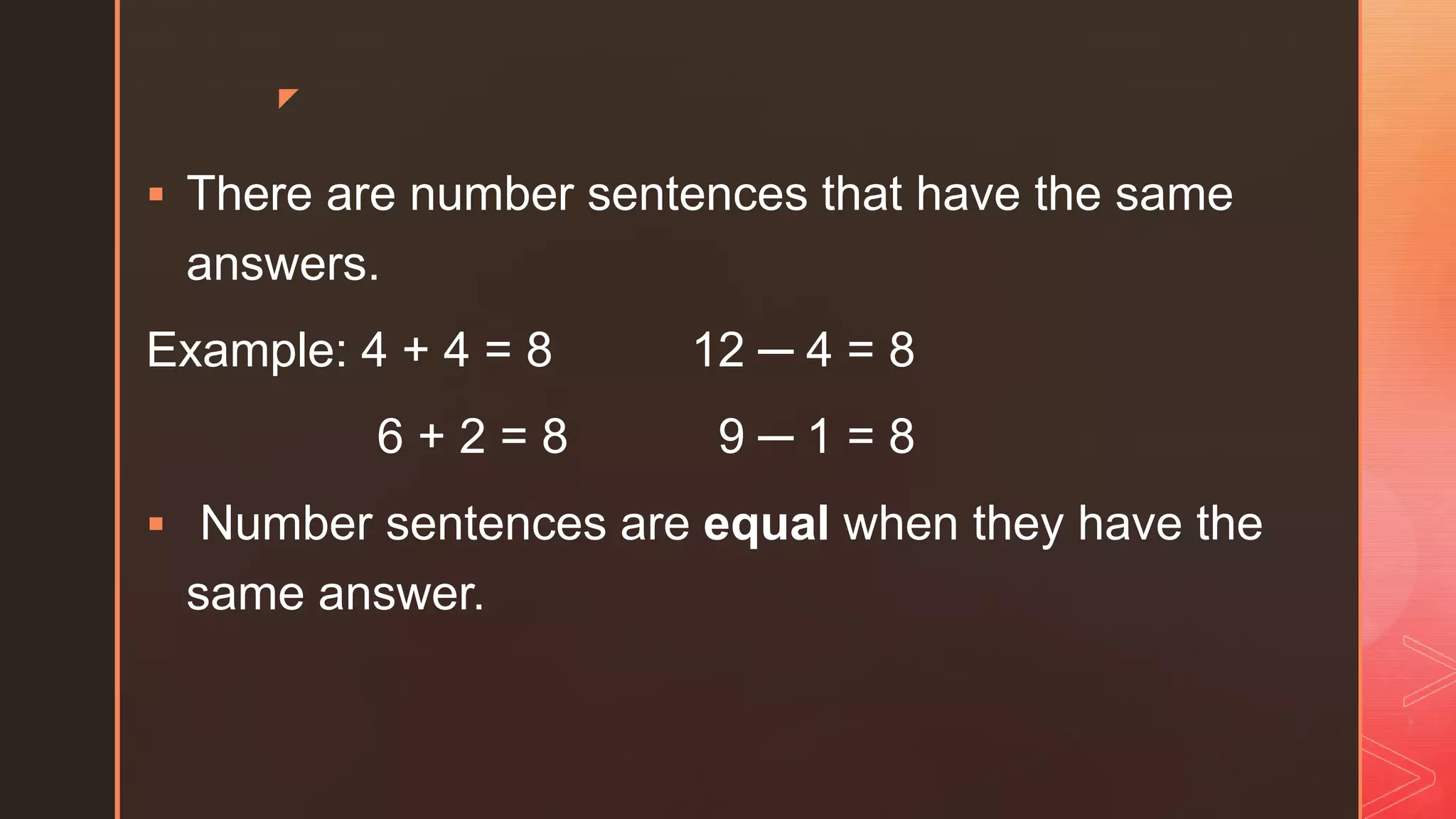 Number sentences and patterns | PPTX