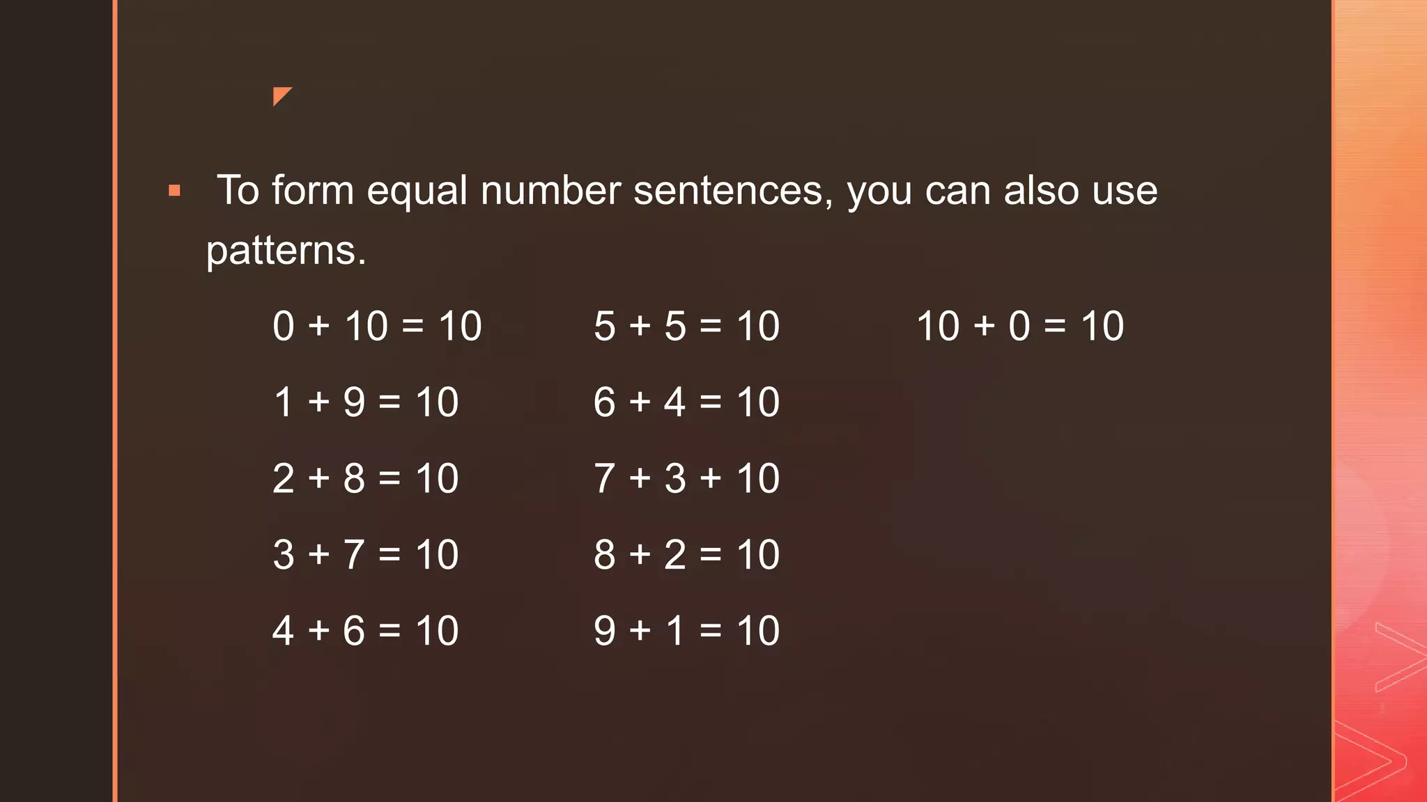 Number sentences and patterns | PPTX