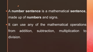 Number sentences and patterns | PPTX