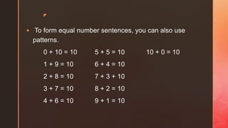 Number sentences and patterns | PPTX