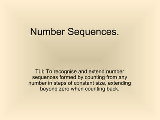Number sequences | PPT