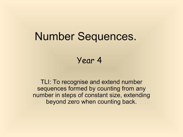 Number sequences | PPT