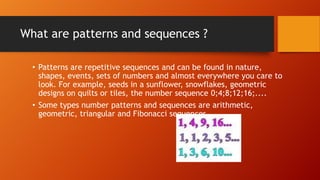 Number sequences and patterns | PPTX