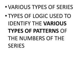 Number series for aptitude preparation | PDF