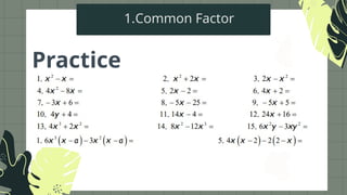 Presentation on Factoring by all methods | PPTX