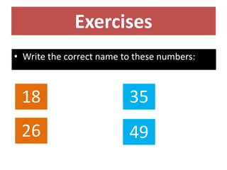 Numbers exercises | PPT
