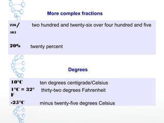 Numbers, fractions and degrees | PPT