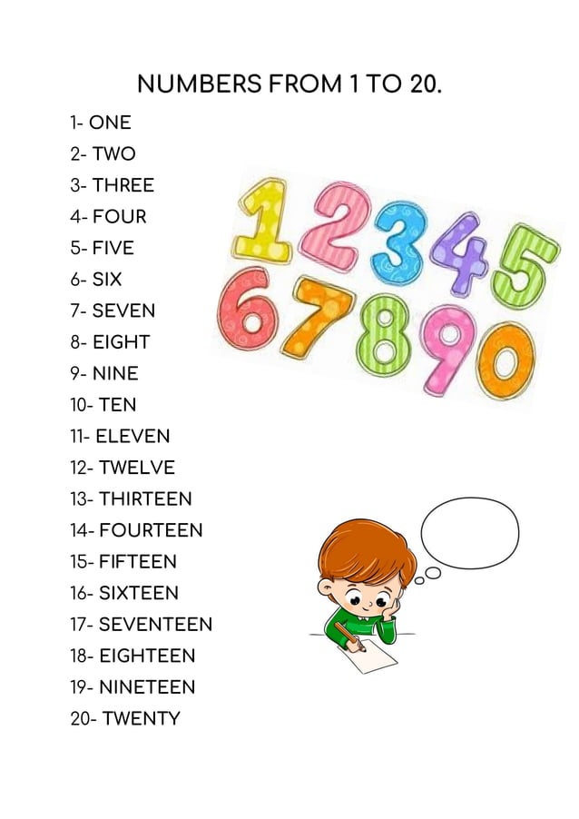 Numbers from 1 to 20 | PDF