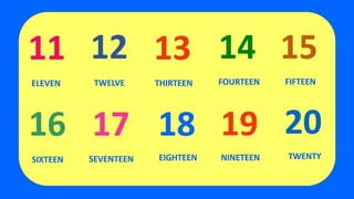 Numbers from ten to twenty | PPT