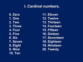 Numbers I | PPT