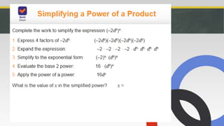 Numbers in exponential form raised to a power | PPTX